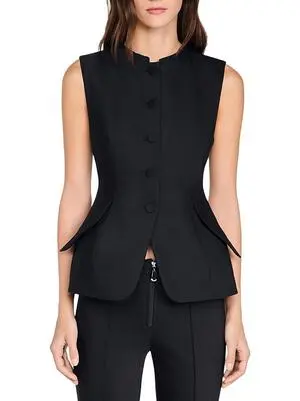 Sandro Peplum Jacket - Black