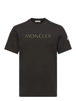 Moncler Logo Print Cotton T-shirt - Black