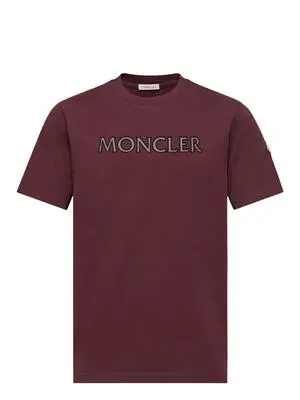 Moncler Logo Print Cotton T-shirt - Red
