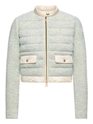 Moncler Wool And Alpaca Blend Padded Zip-up Cardigan - Multicolor