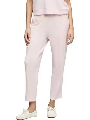 Barefoot Dreams Brushed Fleece Seamed Ankle Pants - Pink Sand