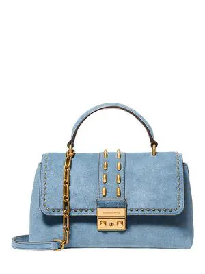Michael Kors Tribeca Medium Suede Satchel - Chambray