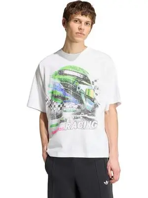 Adidas Originals Racing Helmet Graphic Tee - White