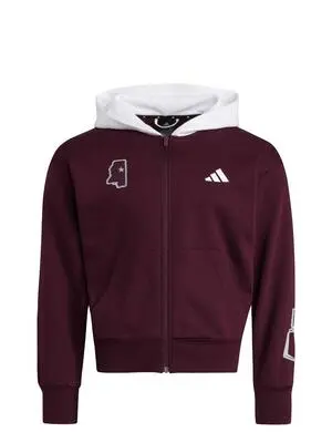 Adidas Mississippi State Bulldogs Full Zip Hoodie - Team Maroon / White