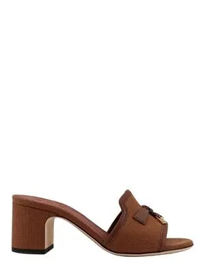 Loro Piana Summer Charms Canvas Sandals - Brown
