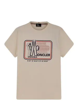 Moncler Cotton Blend Tshirt - Beige