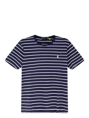 Polo Ralph Lauren Cotton Tshirt With Striped Pattern - Blue