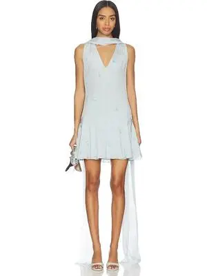 L'academie By Marianna Brynn Embellished Mini Dress - Pale Blue