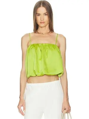 Susana Monaco Satin Bubble String Top - Chartreuse