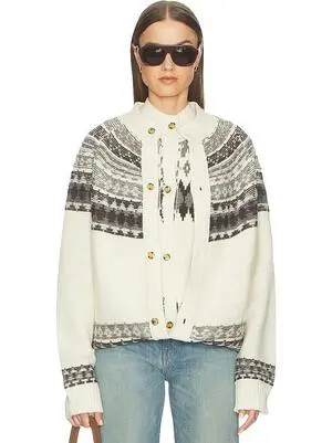 Monse Fold-up Fair Isle Cardigan - Ivory Multi