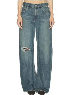 Helmut Lang Relaxed Destroyed Bootcut Jeans - Tinted Vintage Blue