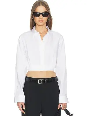 Helmut Lang Cropped Gathered Shirt - White