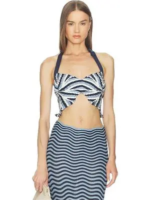 Azulu Astrid Crochet Top - Blue Stripe