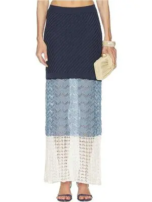 Azulu Topanga Crochet-knit Skirt - Blue Stripe
