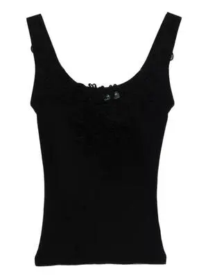 Ermanno Scervino Lace Trim Top - Black