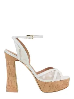 MALONE SOULIERS Sylvie Floral-embroidered Platform Sandals - White