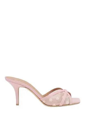 MALONE SOULIERS Perla Floral-embroidered Sandals - Pink