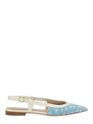 MALONE SOULIERS Tate Floral-printed Slingback Ballet Flats - Blue