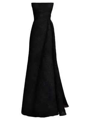 GEMY MAALOUF Strapless Draped Maxi Dress - Black