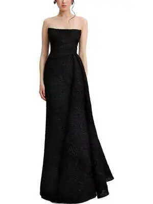 GEMY MAALOUF Strapless Draped Maxi Dress - Black