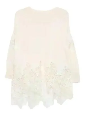 Ermanno Scervino Lace-panel Sweater - Neutrals