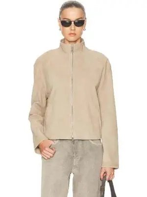 GRLFRND Annika Suede Lace Up Jacket - Desert Sand