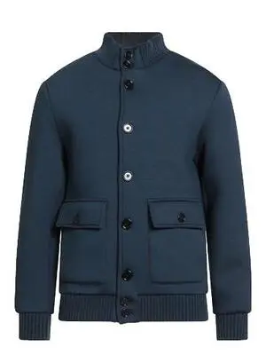 DONDUP Casual Jacket With Knitted Trims - Navy