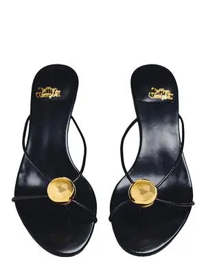 Jeffrey Campbell Preciosa Strappy Kitten Heels - Black Gold