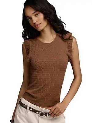 Maeve Ruffled Crew-neck Tank Top - Acorn