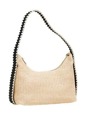 SHIRALEAH Rattan Shoulder Bag - Black