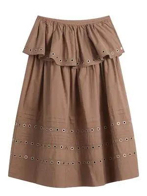 DAMSON MADDER Anika Eyelet Midi Skirt