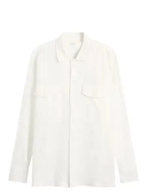 Universal Works Arten Seersucker Attendant Overshirt - Ecru