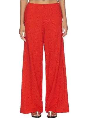 NIA Eyelet Pant - Red