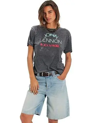 Daydreamer John Lennon Rock N' Roll Tee - Washed Black