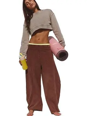 Free People Hot Shot Easy Pants - Cocoa