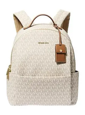 Michael Kors Sable Medium Signature Logo Backpack - Natural