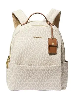 Michael Kors Sable Medium Signature Logo Backpack - Natural