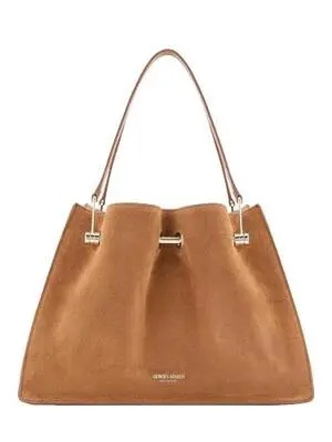 Giorgio Armani Suede Shopper Bag - Brown