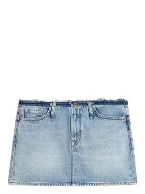 7 For All Mankind Mini Denim Skirt - Blue