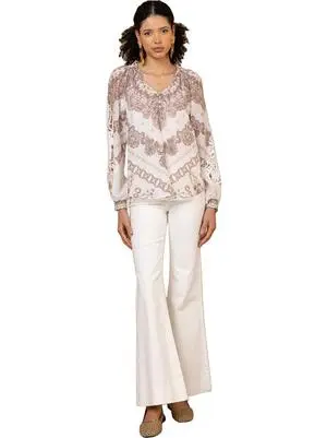 Hale Bob Elouise Silk Cotton Top Neutral