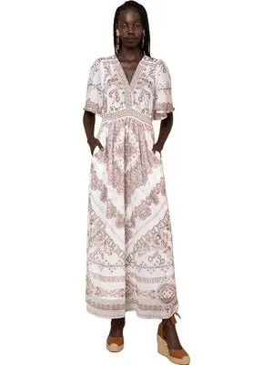 Hale Bob Alitzel Chiffon Maxi Dress Neutral