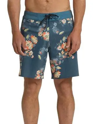 BILLABONG Floral Board Shorts - Dark Denim