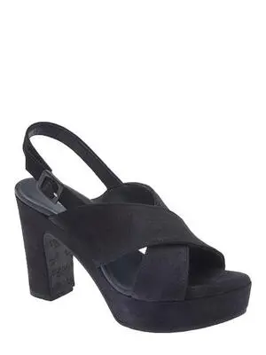 Cordani Teresa Slingback Platform Sandal - Navy Suede
