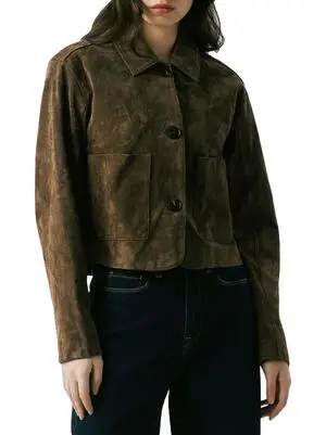 Blanknyc Suede Crop Jacket - Black Coffee