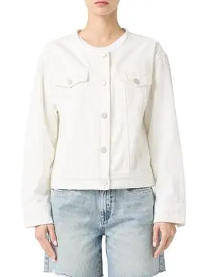 Blanknyc Collarless Denim Trucker Jacket - Head In The Clouds