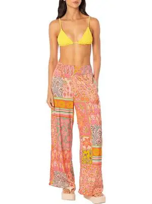 MAAJI Boho Damask Marsala Cover-up Pants - Bright Pink