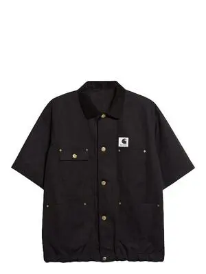 Sacai Carhartt Wip Duck Canvas Shirt - Black