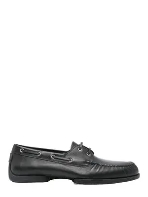 JIL SANDER Eyelet Boat Shoes - Black