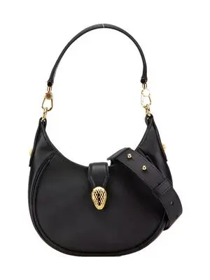 BVLGARI Serpenti Ellipse Satchel Small Leather - Black