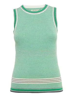 Tory Burch Round-neck Striped Tank Top - Green